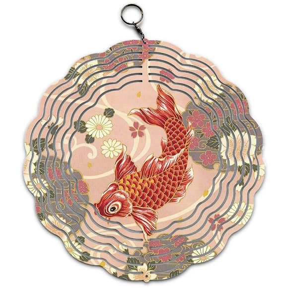 Design | Japanese Art Fish Drawing Design Wind Spinner With Swivel Hook ...